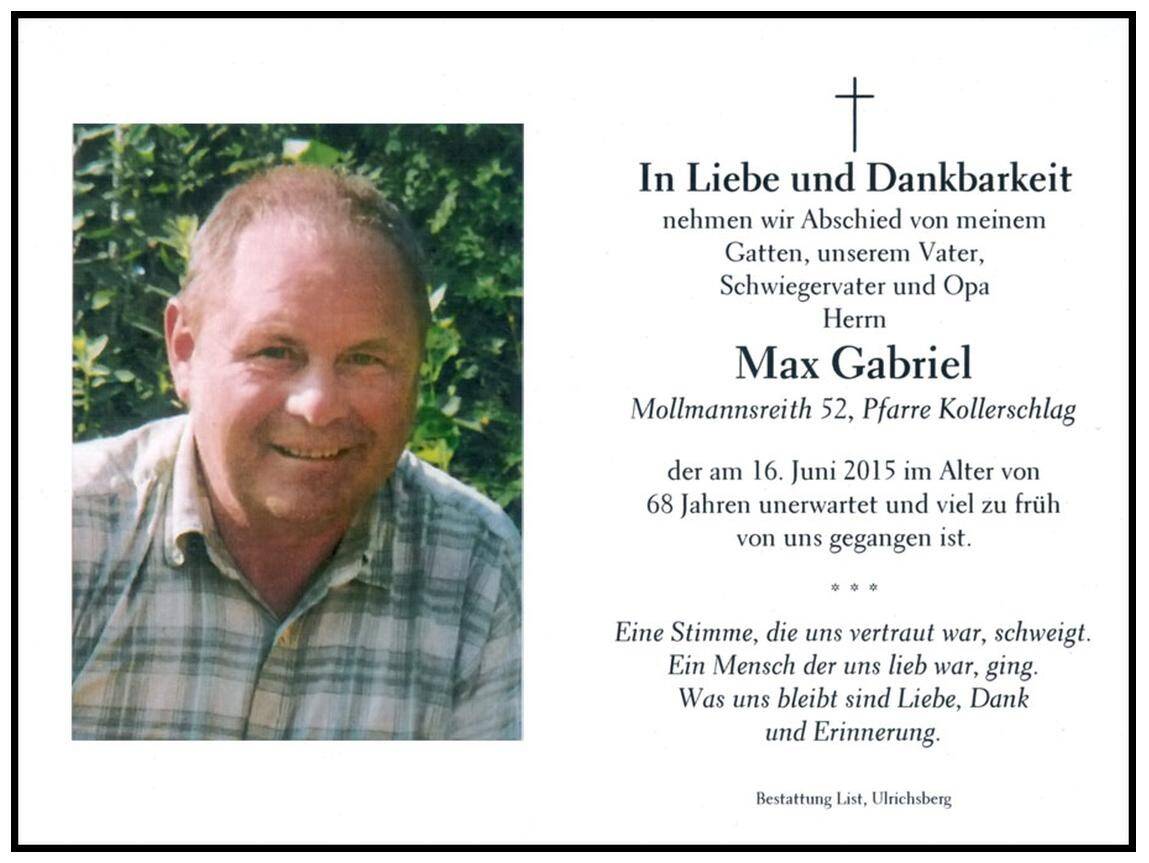 Maximilian Gabriel aus Mollmannsreith